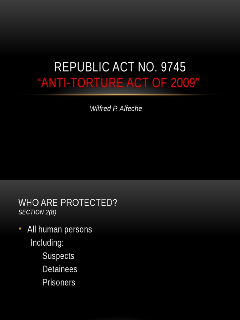 Republic Act No 9745 | PDF | Torture | Crime & Violence