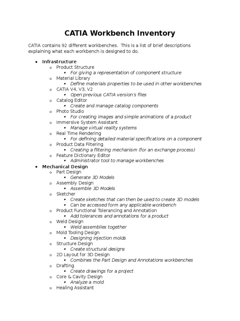 Workbench Inventory | PDF | Machining | 3 D Modeling