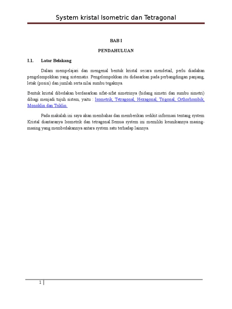 Sistem Kristal Isometrik Dan Tetragonal | PDF
