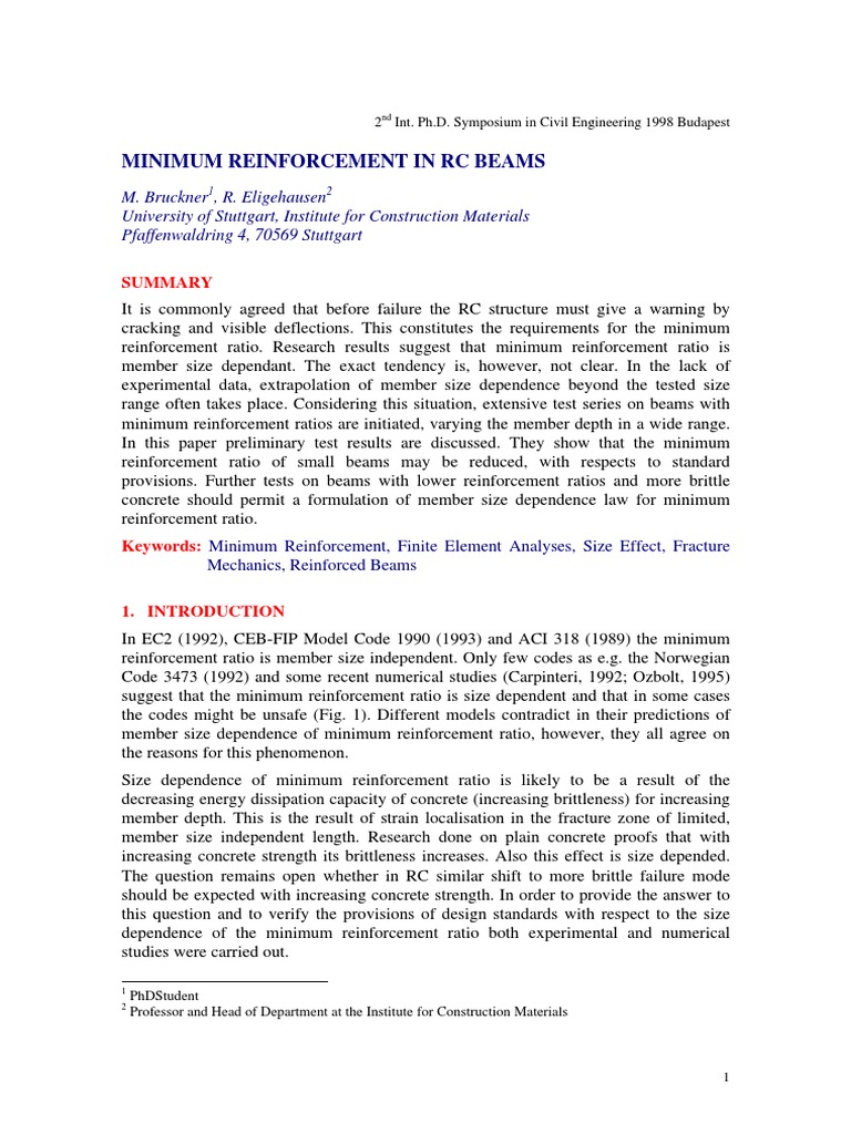 Minimum Reinforcement in RC Beams | PDF | Strength Of Materials | Fracture