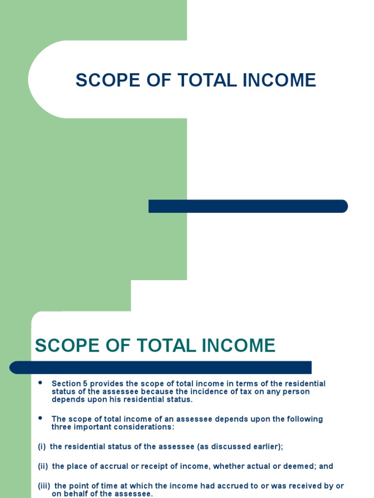Scope of Total Income | PDF | Government Finances | Taxes