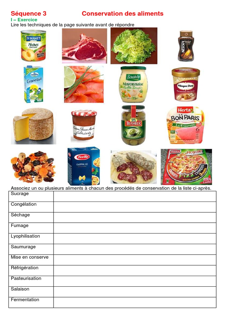 Techniques de conservation des aliments | PDF | Conservation des ...