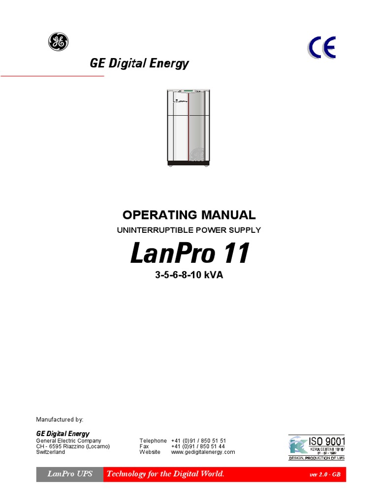 LanPro 1 3-10kVA Eng | PDF | Electrical Connector | Battery Charger