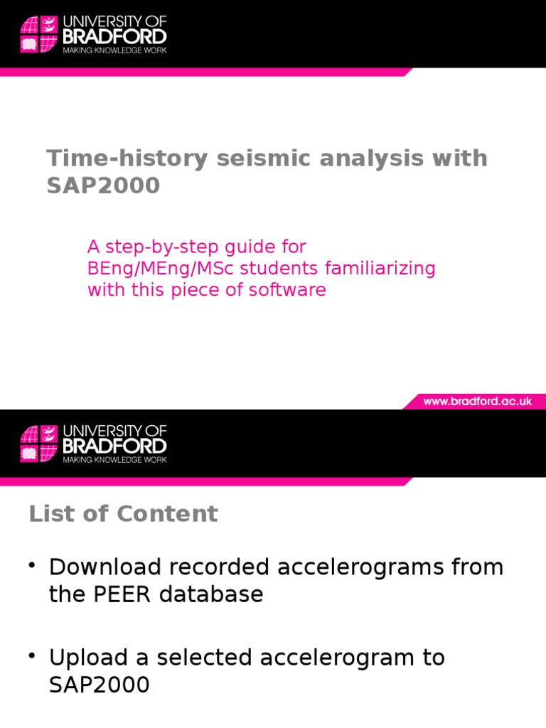 Time-History Seismic Analysis With SAP2000 | PDF | Databases | Earthquakes