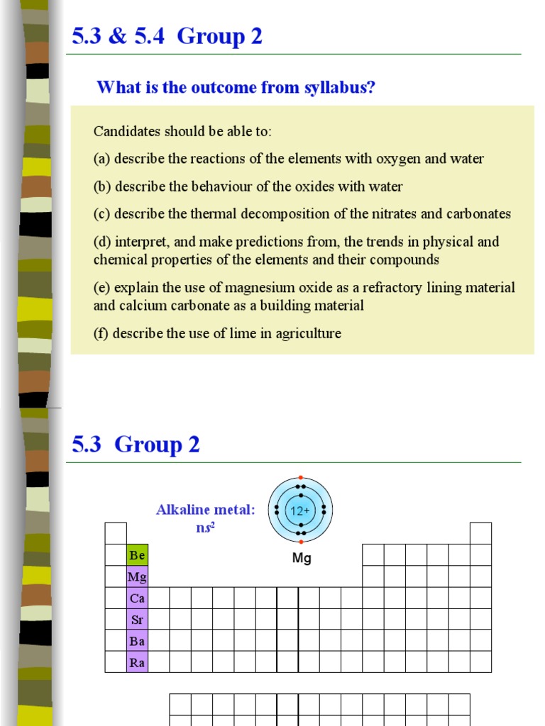 Group 2 Element | PDF | Calcium | Magnesium