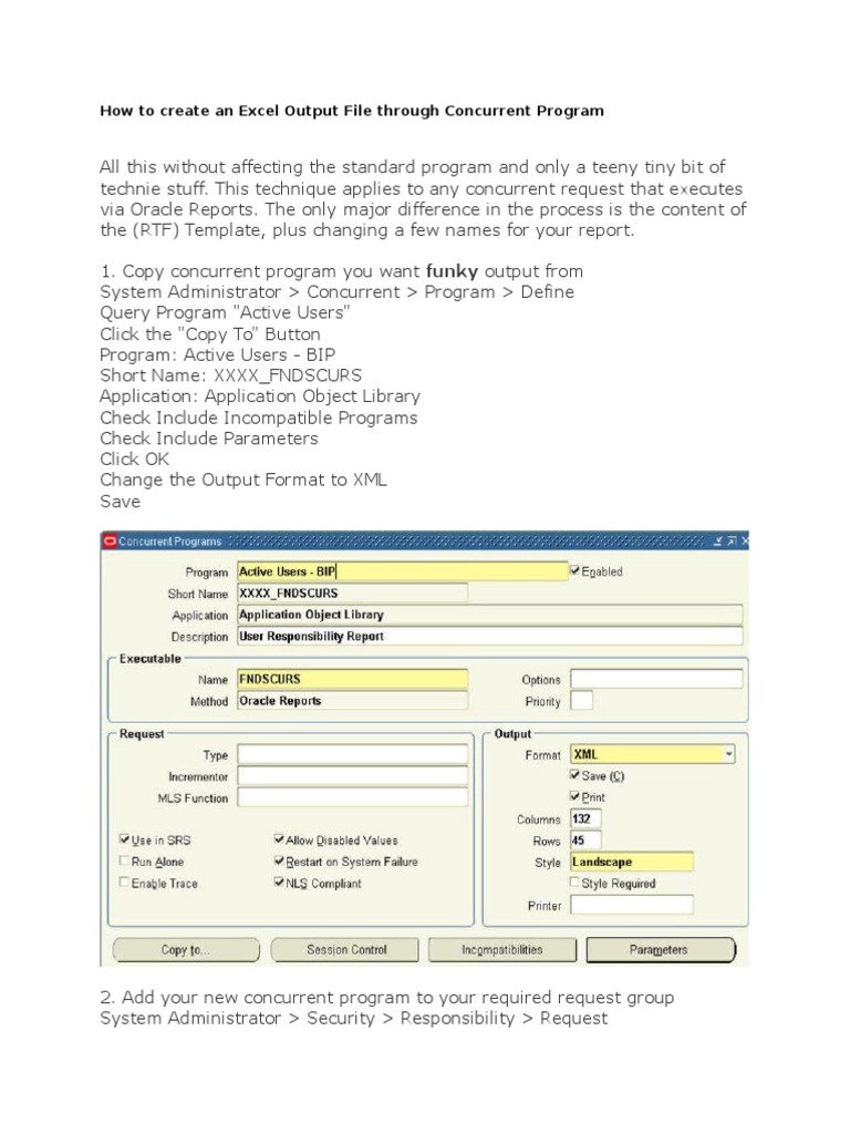 How To Create An Excel Output File Through Concurrent Program | PDF ...