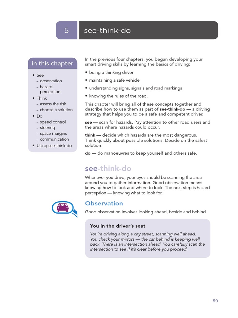 See-Think-Do 5: in This Chapter | PDF | Traffic | Driving