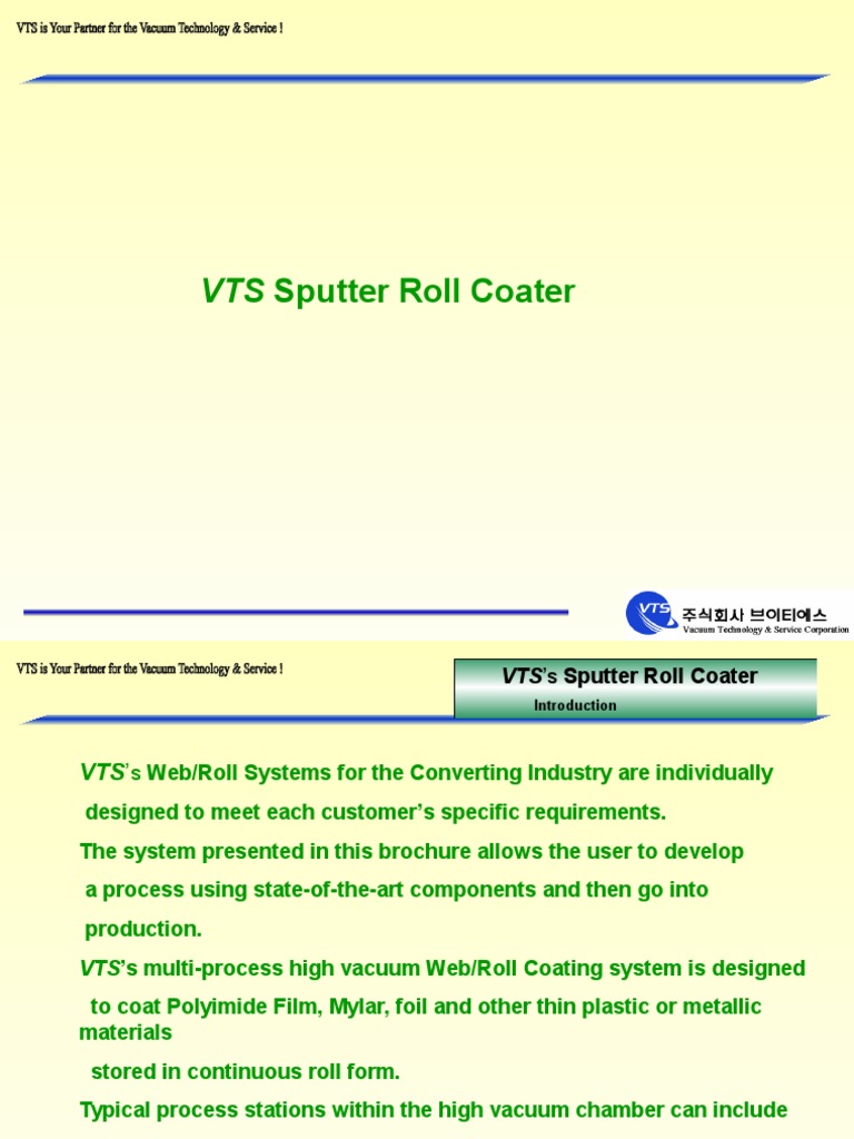 FCCL Web Coater (Roll To Roll) | PDF | Sputtering | X Ray Photoelectron ...