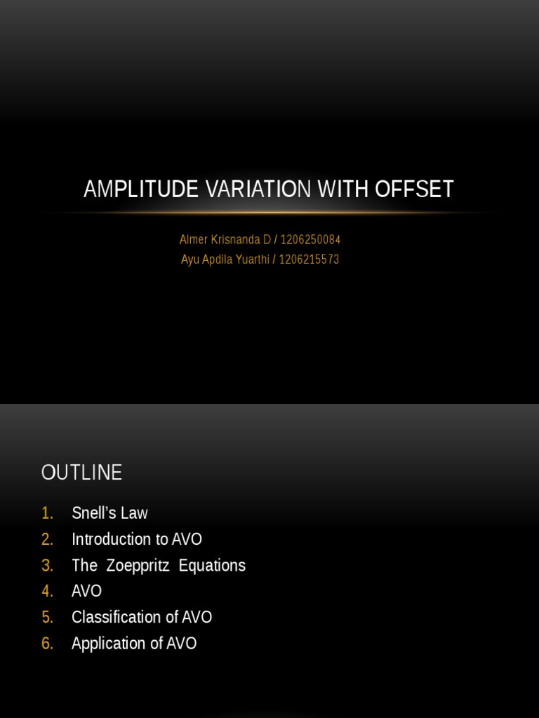 Understanding Amplitude Variation with Offset | PDF | Science & Mathematics