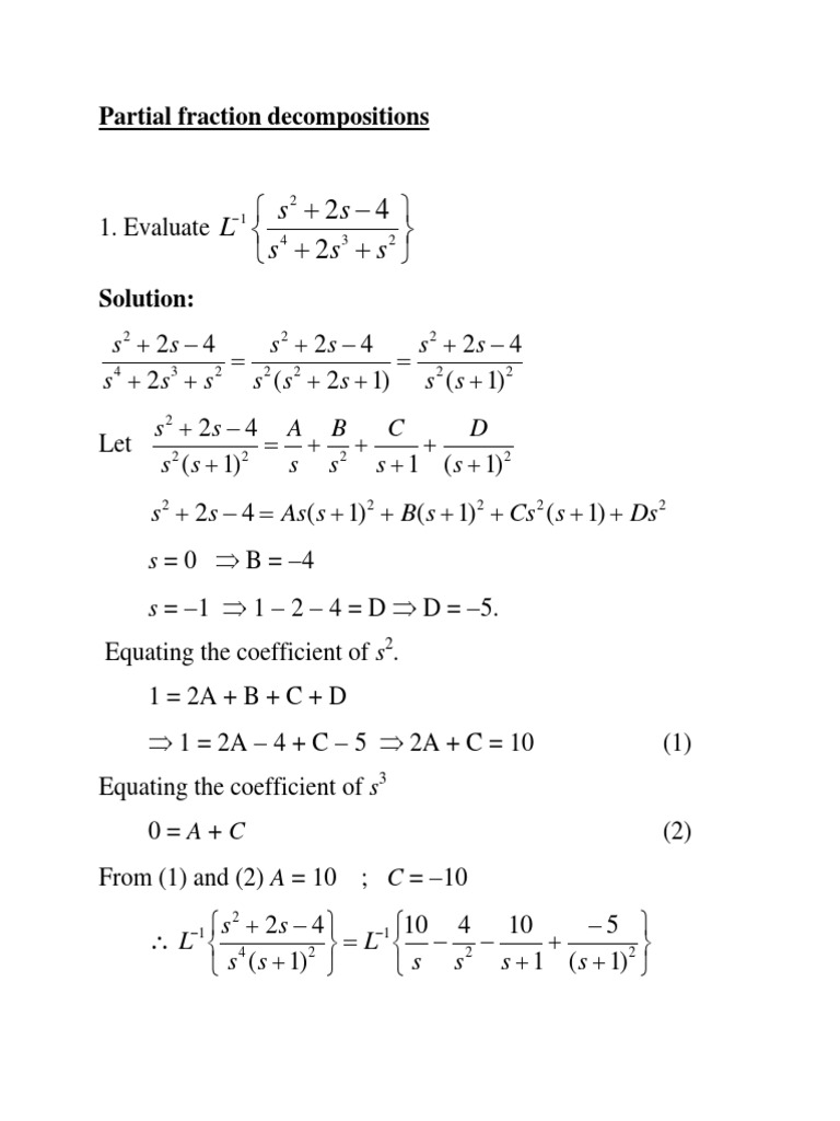 Partial Fraction Decompositions 2 | PDF