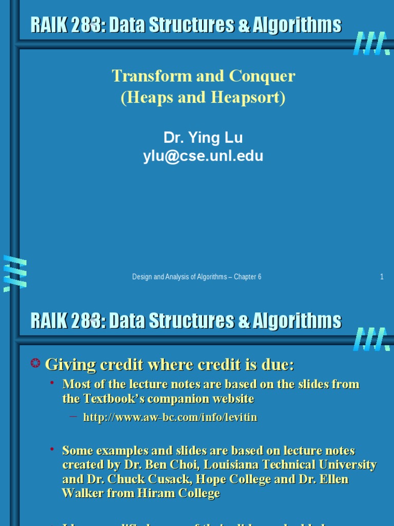 RAIK 283: Data Structures & Algorithms | PDF | Theoretical Computer Science | Algorithms And ...