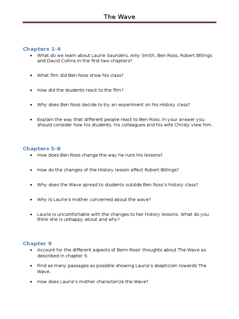 The Wave Questions | PDF