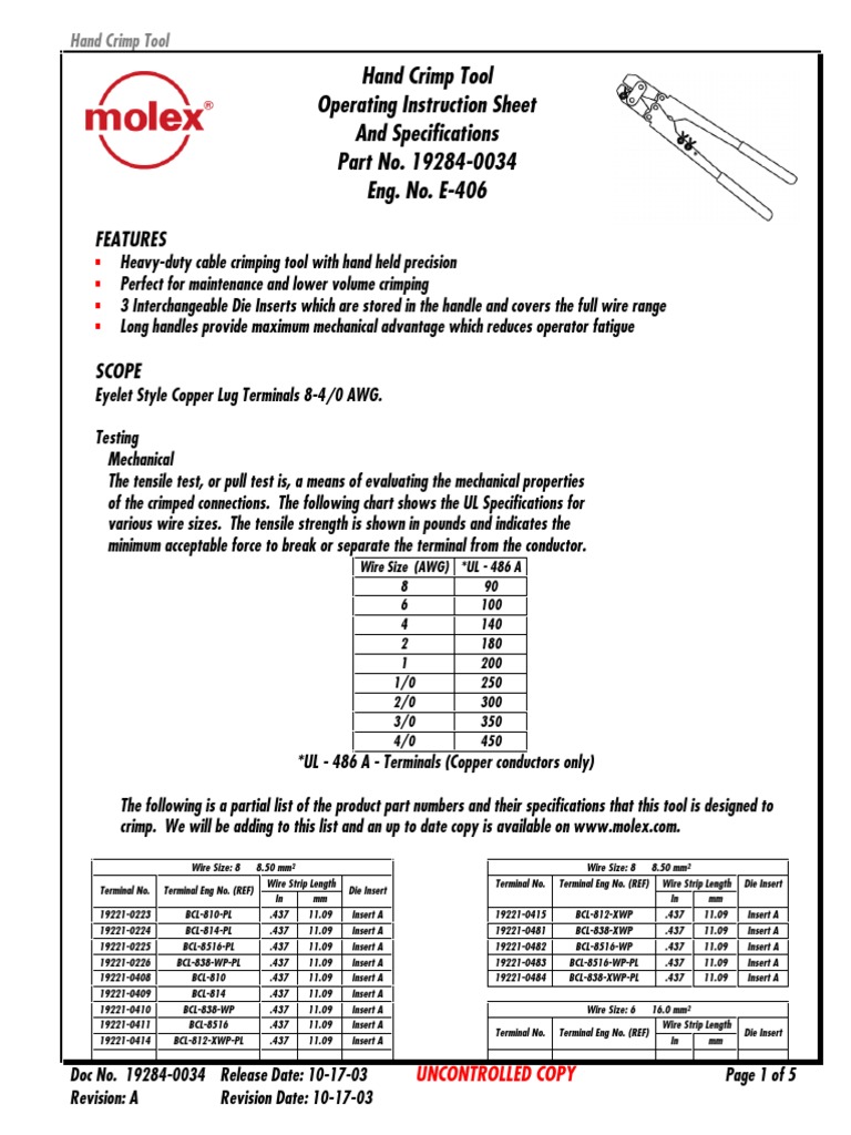 Crimping Tools 2 PDF | PDF | Mechanical Engineering | Electrical ...