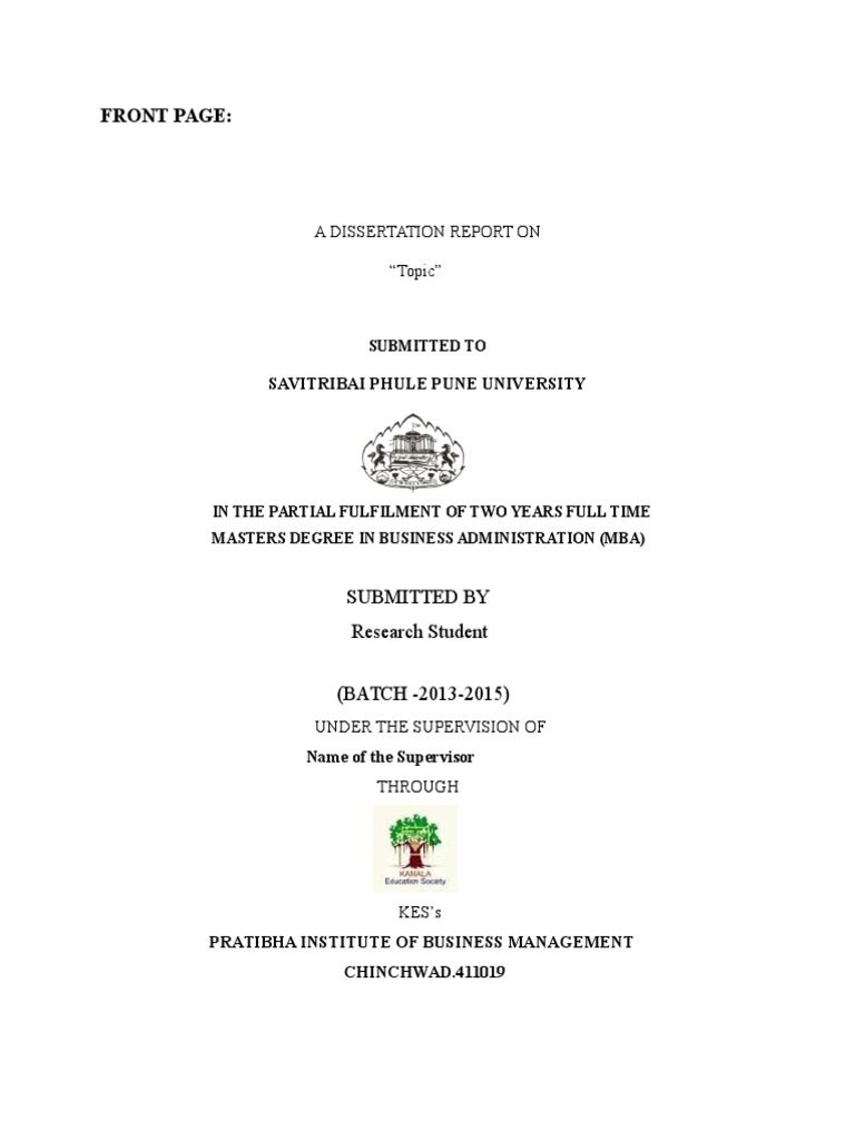 MBA Dissertation Report Submission | PDF