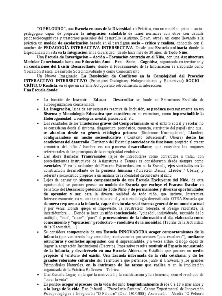 Proyecto Pedagogico de La Escuela Libertaria de O Pelouro | PDF | Aprendizaje | Adultos