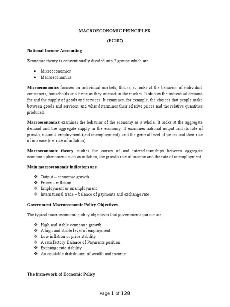 Macroeconomic Principles | PDF | Measures Of National Income And Output ...