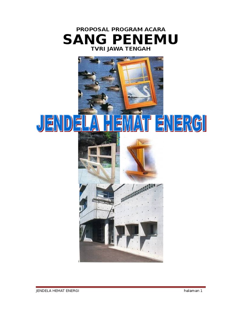 Proposal-Sang penemu-JENDELA HEMAT ENERGI-EDDY-UNDIP-ok | PDF | Sains & Matematika