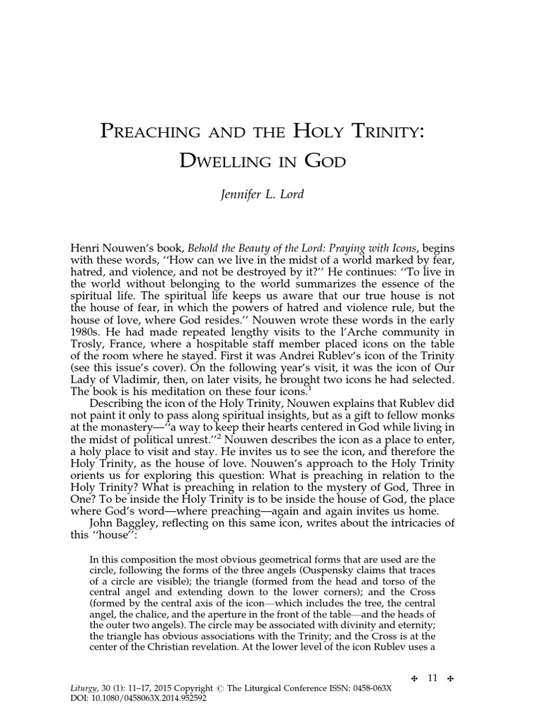 Preaching and The Holy Trinity - Jennifer Lord PDF | PDF | Trinity | Sermon