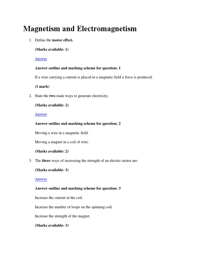 Magnetism and Electromagnetism PDF | PDF | Transformer | Electric Generator