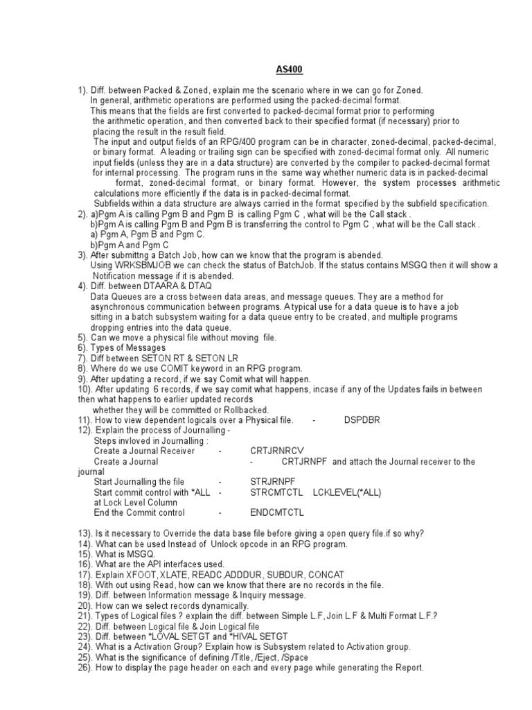 As400 Imp (Pri) | PDF | Subroutine | C (Programming Language)