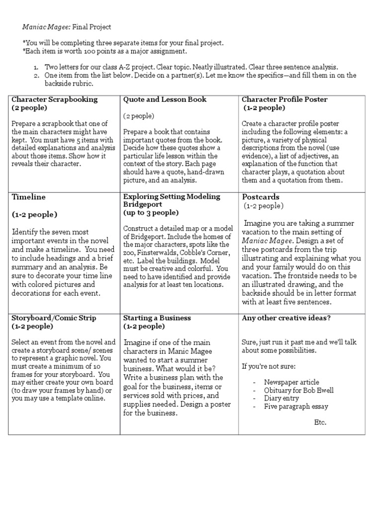 Maniac Magee Cobbles Corner