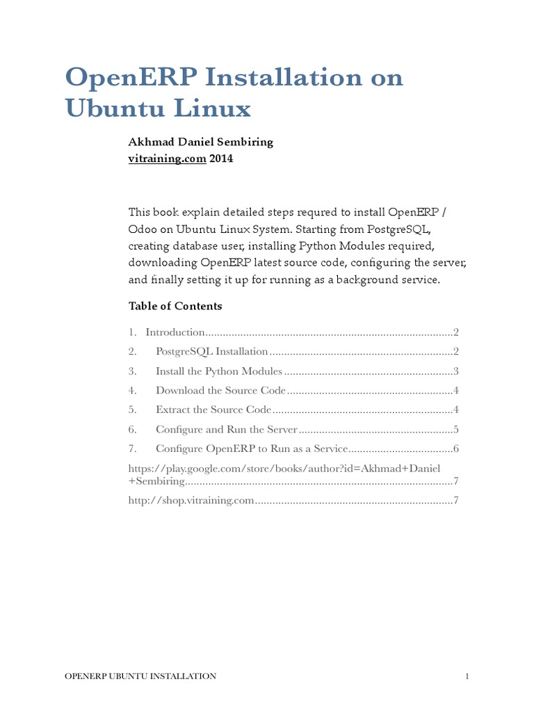 OpenERP Installation Ubuntu | PDF | Postgre Sql | Installation (Computer Programs)