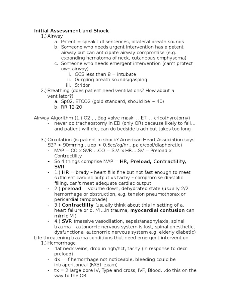 Trauma notes | Medical Specialties | Clinical Medicine