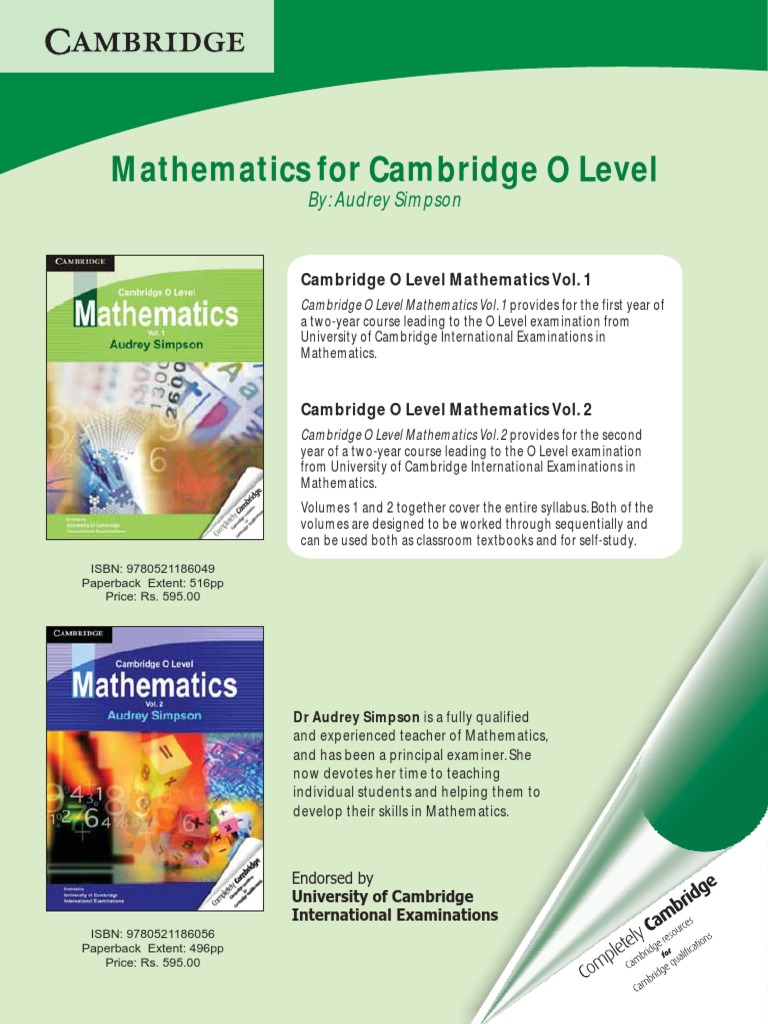 Cambridge O Level Mathematics Textbooks | PDF | University Of Cambridge ...