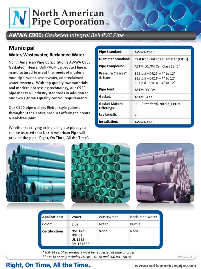 AWWA C900 PVC Pipe Specifications | PDF