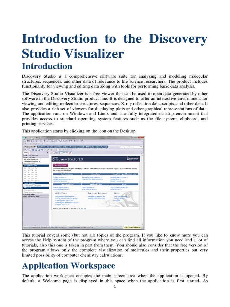 Discovery Studio Visualizer | PDF | Biomolecular Structure | Proteins