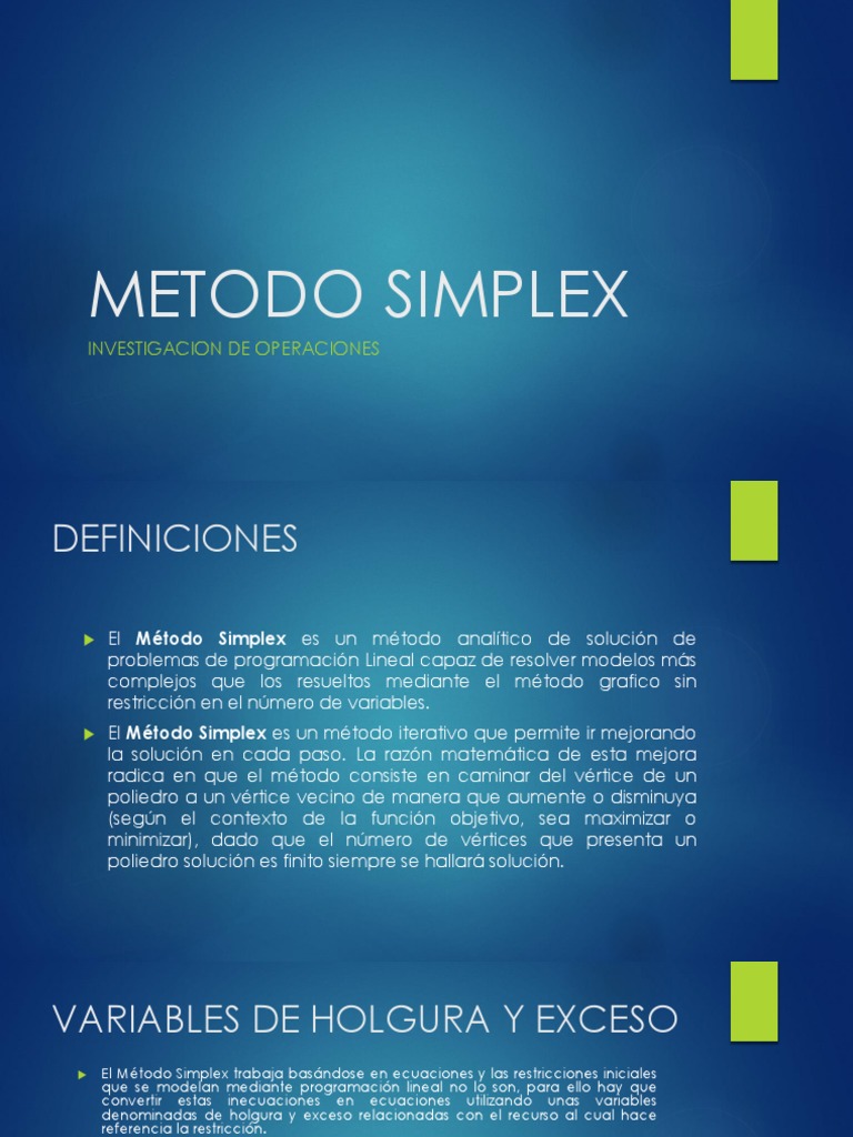 Metodo Simplex | Algoritmos | Análisis