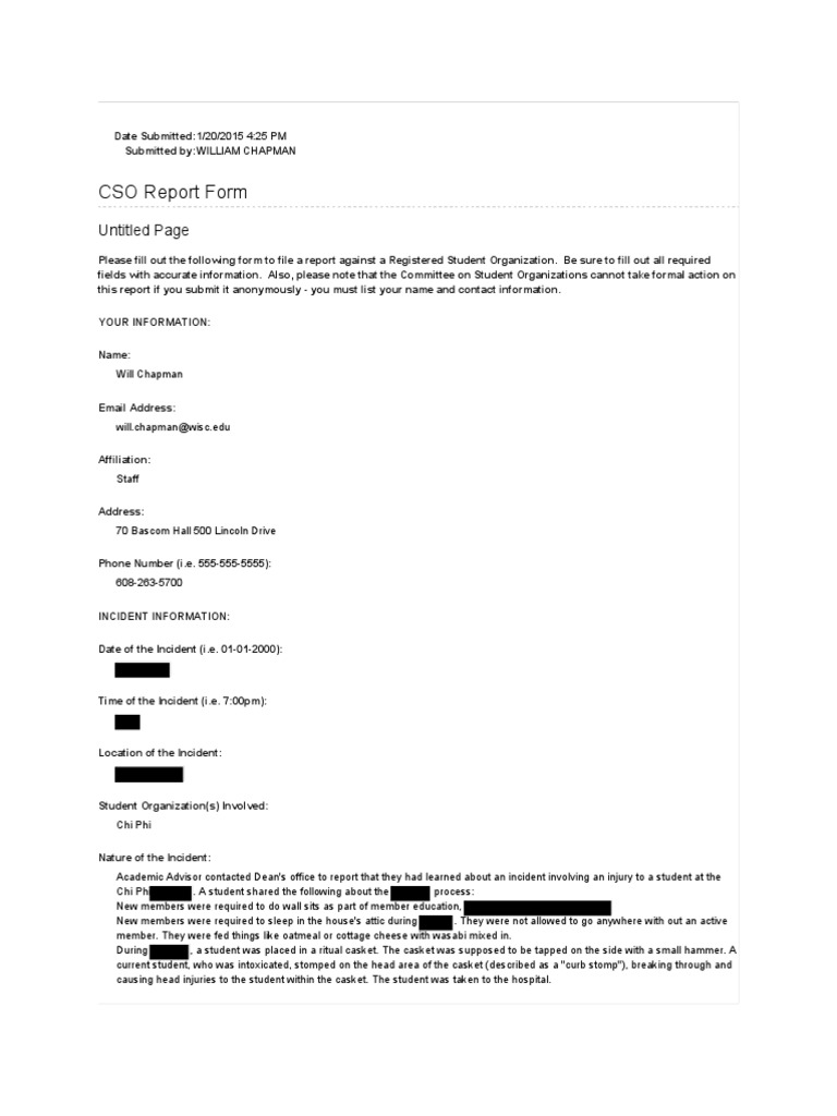 CSO Report Form: Untitled Page | PDF | Politics | Social Science