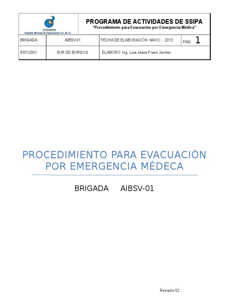 Procedimiento MEDEVAC | PDF | Lesión | Primeros auxilios