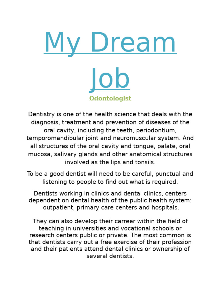 My Dream Job | PDF | Science & Mathematics
