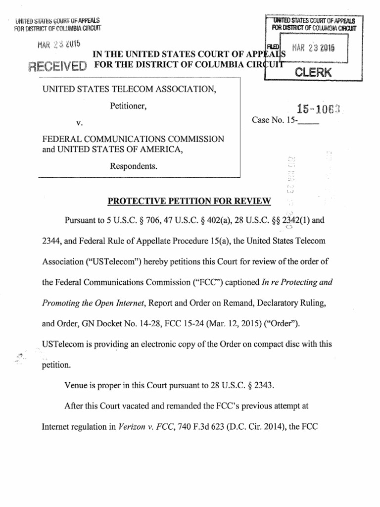 Ustelecom Petition | PDF | United States Court Of Appeals For The ...