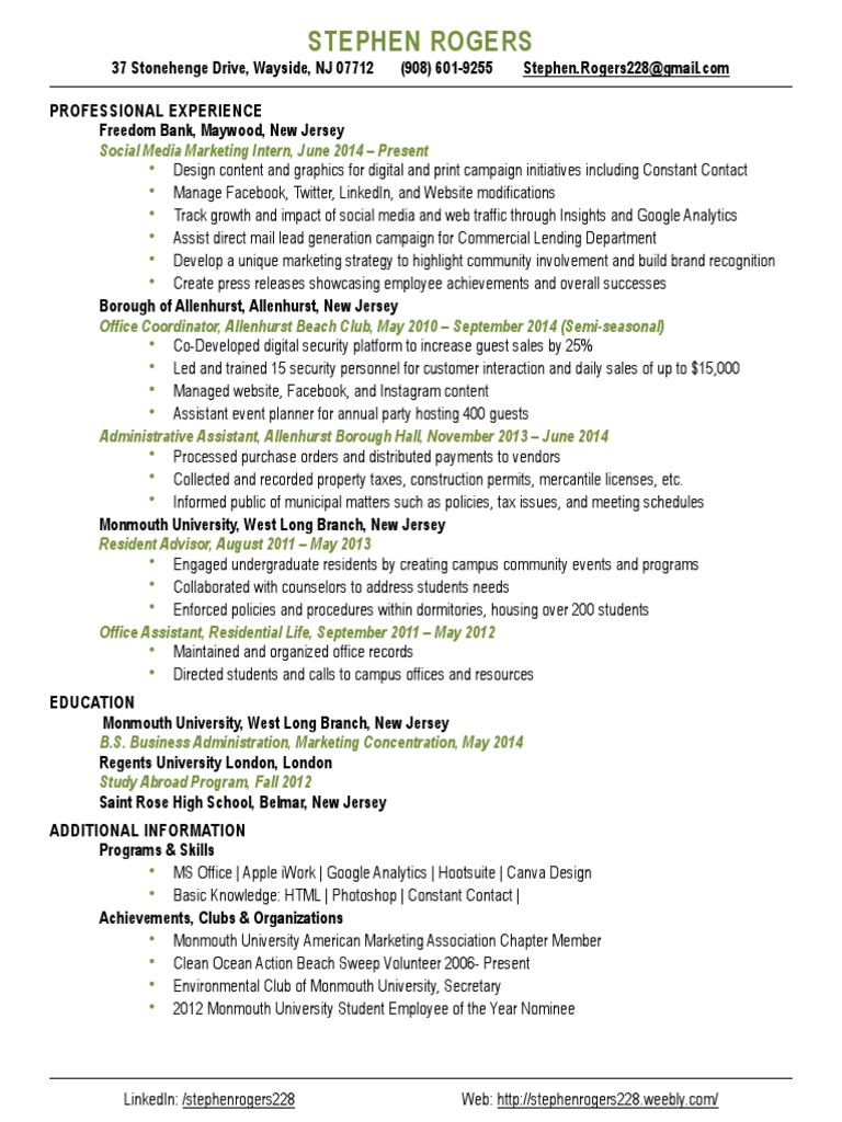 Rogers Resume | PDF | Social Media | Popular Culture & Media Studies