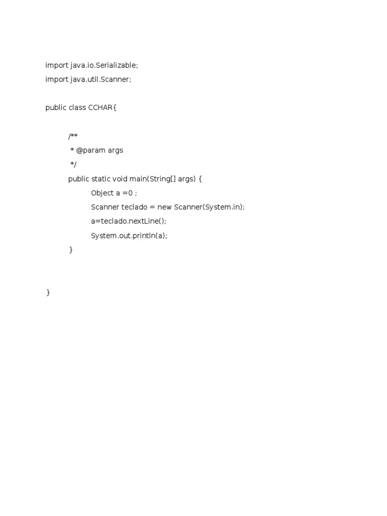 Import Java - Io.serializable Import Java - Util.scanner | PDF