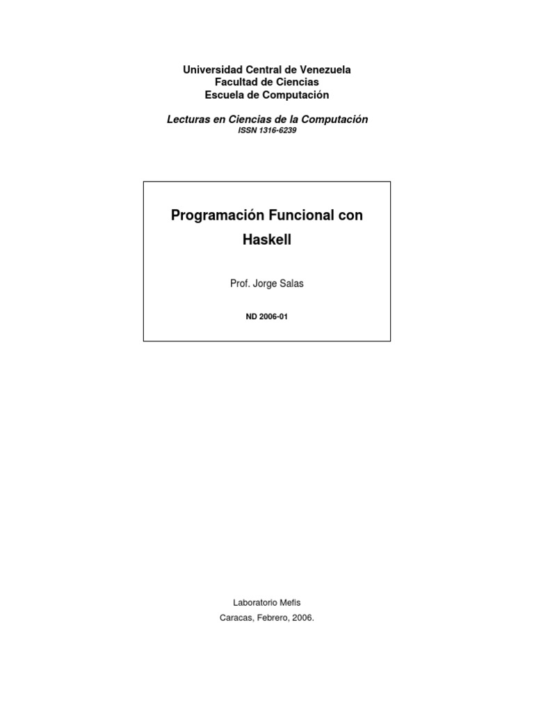Programación Funcional en Haskell | PDF | Ciencia y matemáticas