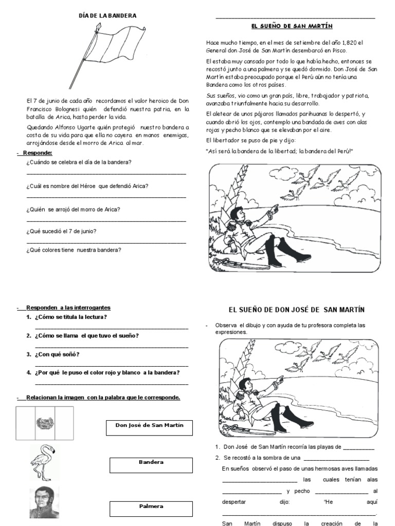 Lectura del Día de la Bandera para Niños | PDF | Estudios de idiomas ...