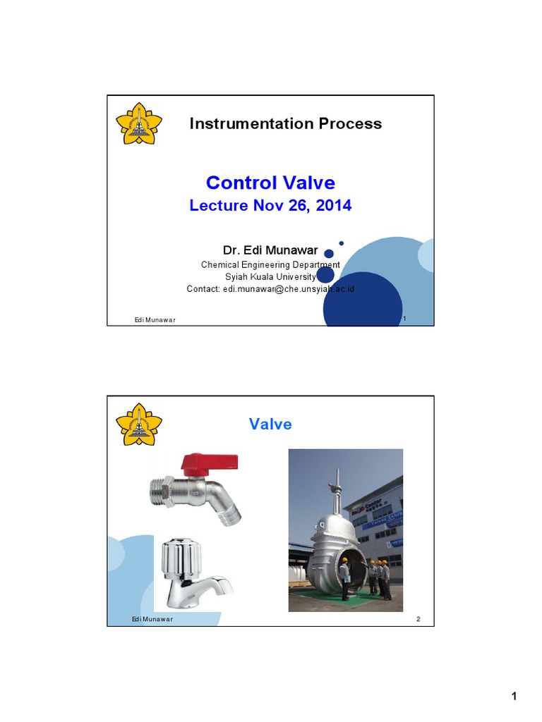 Control Valve: Instrumentation Process | PDF | Valve | Hydraulic ...
