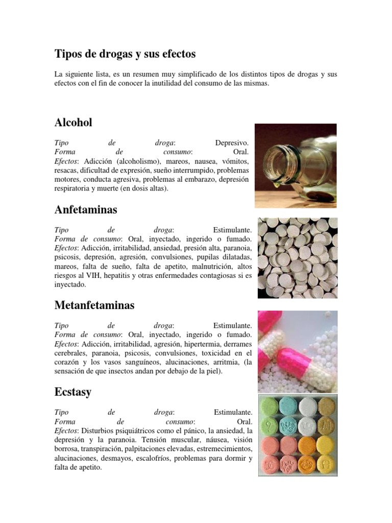 Tipos de Drogas y Sus Efectos | PDF | Albert Einstein | Drogas