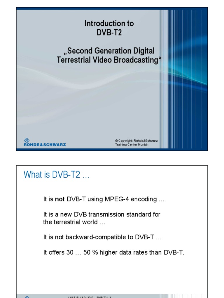 Introduction To DVB-T2 | PDF | Forward Error Correction | Orthogonal Frequency Division Multiplexing