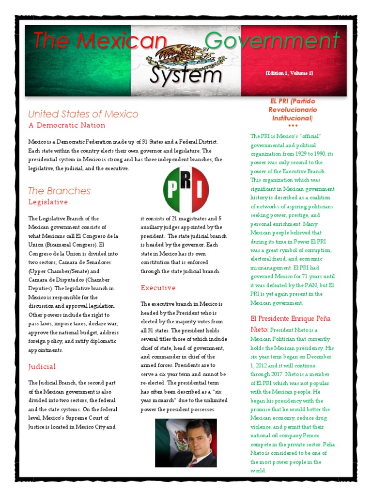 Overview of Mexico's Government System | PDF | Politics Of Mexico ...