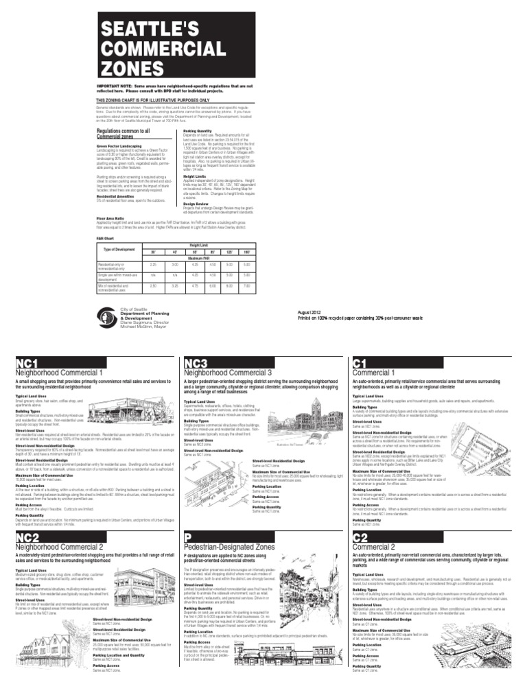 SEATTLE COMMERCIAL ZONES GUIDE | PDF | Zoning | Street