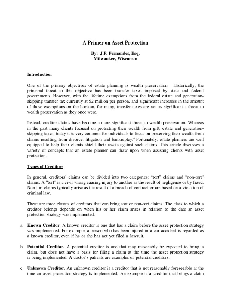 Asset Protection Strategies Overview | PDF | Limited Liability Company ...