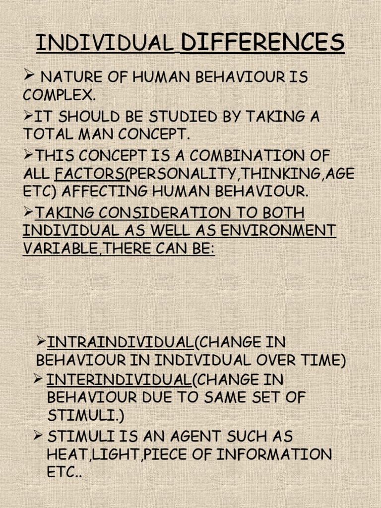 Individual Differences | PDF | Motivation | Motivational