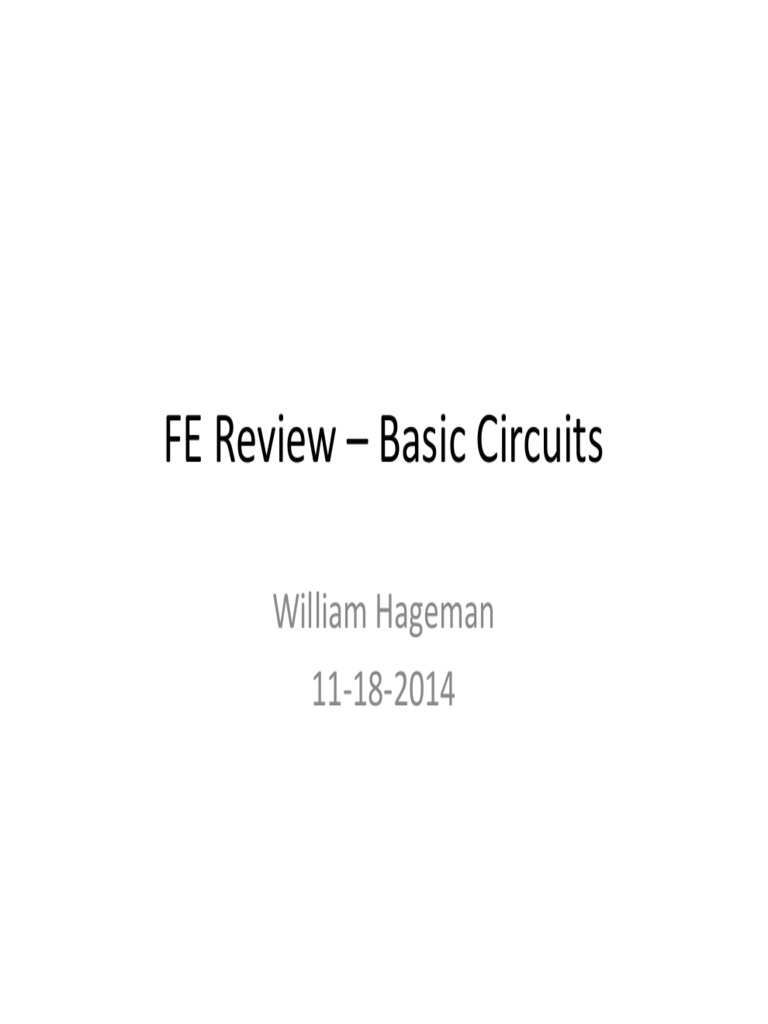 Basic Circuit Analysis for FE Exam | PDF | Electrical Impedance ...