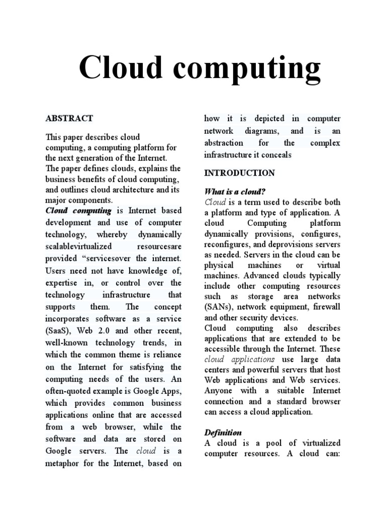 Cloud Computing: Cloud Computing Is Internet Based What Is A Cloud? | PDF | Provisioning | Cloud ...