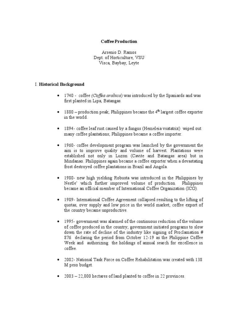 Coffee Production | PDF | Coffee | Fertilizer