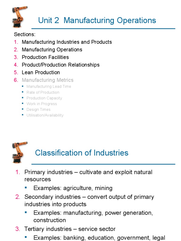 Manufacturing Operations | PDF
